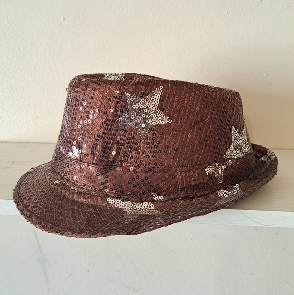 Accessories | New Brown Hat Fedora Sequin Dance Costume Jazz Hat | Poshmark
